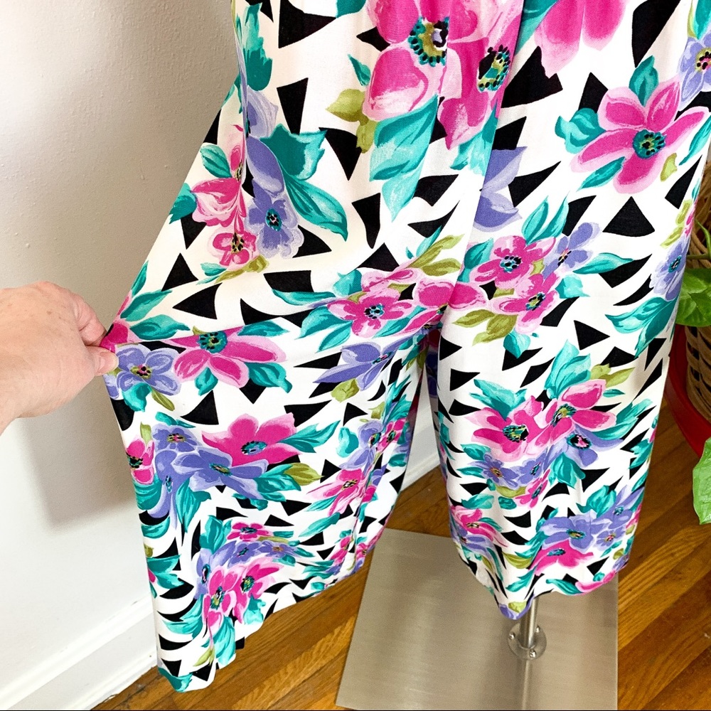 Vintage 80's Rad Abstract New Wave Tropical Split Ski… - Gem